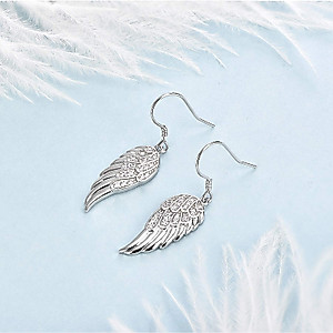 Starchenie Angel Wings Dangle Earrings for Women 925 Sterling Silver Cubic Zirconia