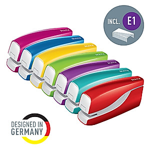 Leitz Electric Stapler, 10 Sheet Capacity, Battery Powered, WOW Range, 55661062 - Purple