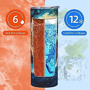 Tangopi Space Cloud Galaxy 20 oz Tumbler with Lid and Straw Insulated Travel Coffee Mug Reusable Spill Proof Coffee Cups Stainless Steel Water Bottle for Hot and Cold Drinks