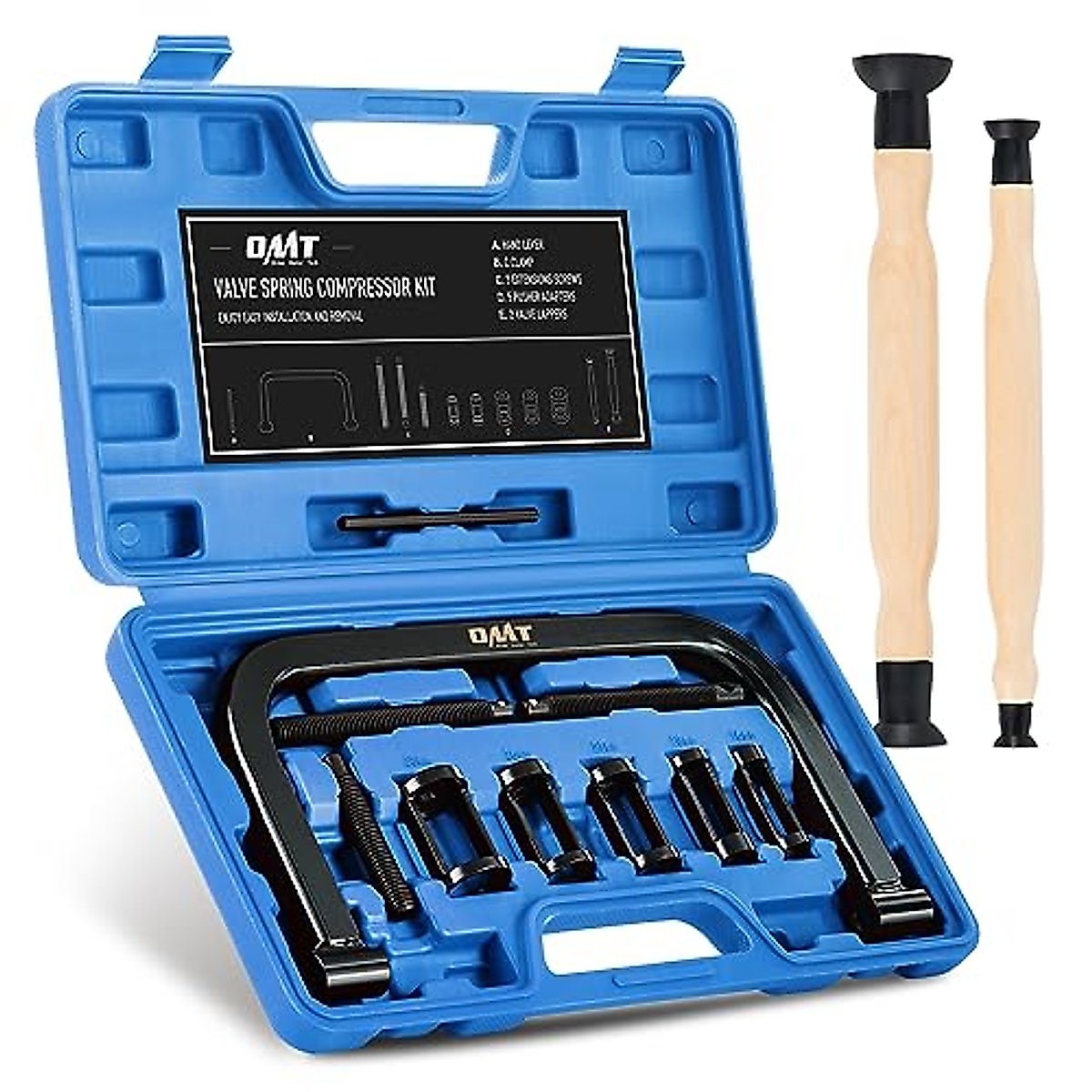 Orion Motor Tech Valve Spring Compressor | 10 Piece Spring Clamp Tool Kit with C Clamp, Collet Pusher Adapters, Extension Rods, and Lever for Car, Motorcycle, ATV, and Small Engine Repairs