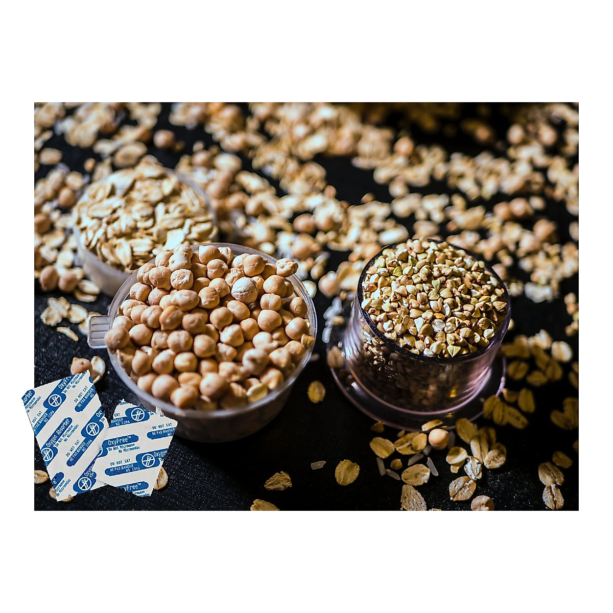 OxyFree Oxygen Absorbing Packets - 300cc Food Grade Oxygen Absorbers - For Long-Term Storage of Dried and Freeze Dried Items in Mylar Bags, Vacuum Sealer Bags or Mason Jars (1 pack of 20s)