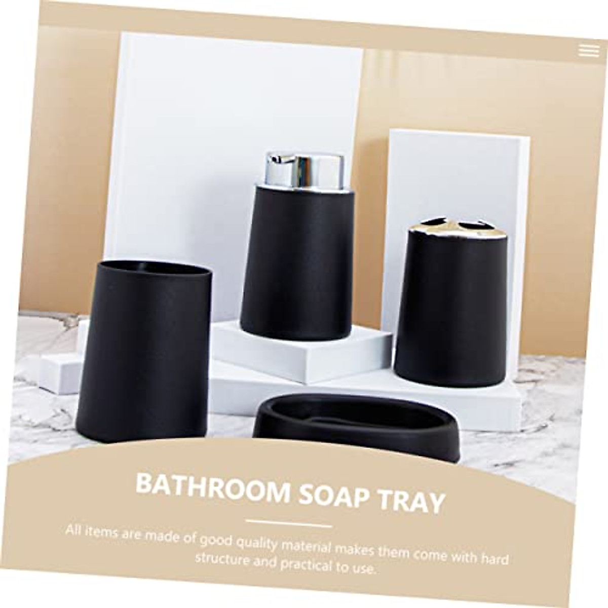 Cabilock 3 Sets Bathroom Set Makeup Accessories Bath Accessories soap Dish Tumbler rinsing Cup soap Lotion Dispenser Foam soap Dispenser Toilet Accessories take a Bath Washing Cup Plastic