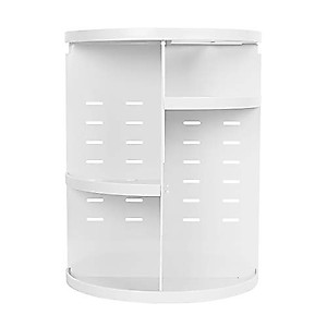 sanipoe 360 Makeup Organizer, DIY Detachable Spinning Cosmetic Makeup Caddy Storage DIsplay Bag Case Large Capacity Makeup Box Acrylic Vanity Organizer Box, Great for Countertop and Bathroom, White