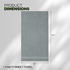 Magshion Extra Large Cotton Bath Sheet for Bathroom Adults Oversized Quick-Dry Bath Sheet Towels Set of 2,Gray