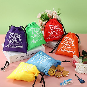 Paterr 24 Pcs Thank You Employee Appreciation Gift Bags Thank You Goodie Bags Thank You for Being Awesome Drawstring Team Bags for Coworker Colleague Teacher Office