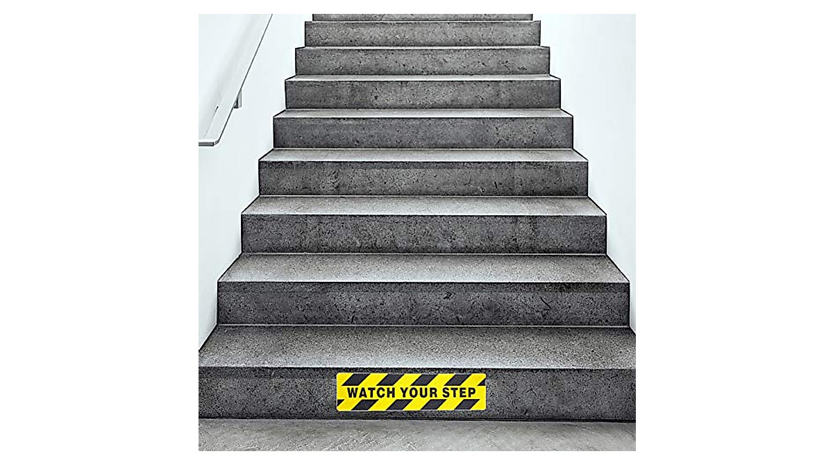 5 Pieces Anti-Slip Watch Your Step Warning Stickers