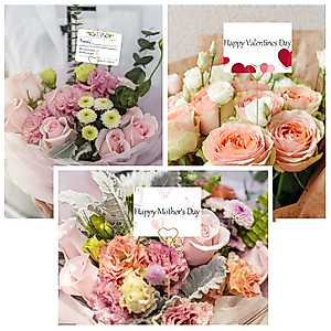 CCINEE 30Pcs Metal Wire Floral Place Card Holder Pick 13In Heart Golden Floral Picks Photo Memo Car Holder for Wedding Birthday Party Supply