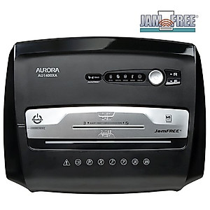 Aurora JamFree AU1400XA 14-Sheet Crosscut-Cut Paper / CD / Credit Card Shredder with Pull-Out Wastebasket