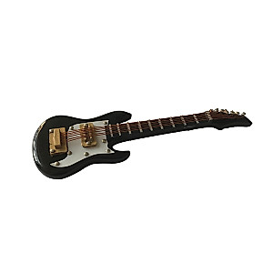 ALANO 9cm Black Electric Guitar Ornament Mini Guitar Model Musical Ornaments（GE7B-9）