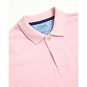Chaps Men's Polo Shirt - Classic Fit Cotton Collared Short Sleeve Mens Golf Shirts - Casual Work Shirts for Men (S-2XL), Size Small, Oxford Pink