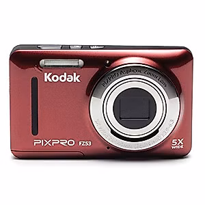 Kodak PIXPRO Friendly Zoom FZ53-RD 16MP Digital Camera with 5X Optical Zoom and 2.7" LCD Screen (Red) (Renewed)
