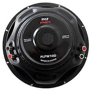 QPower Single 10 Inch Shallow Sealed Truck Subwoofer Enclosure Speaker Box and Pyle PLPW10D 1000 Watt DVC 4 Ohm Car Audio Subwoofer Speaker