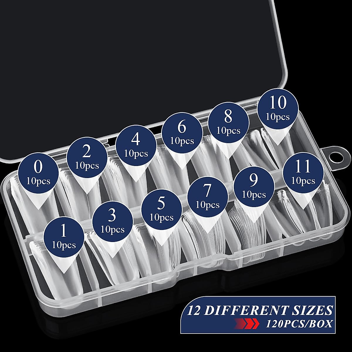 Moxluck Full Cover Duck Nail Tips,Clear Curved False Nail Tips 120Pcs Duck Acrylic Nails, Wide Short French Fake Nails For Extensions Home DIY Nail Tips Art 12 Sizes