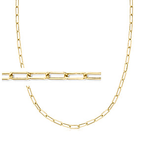 Canaria 3mm 10kt Yellow Gold Paper Clip Link Choker Necklace. 13 inches