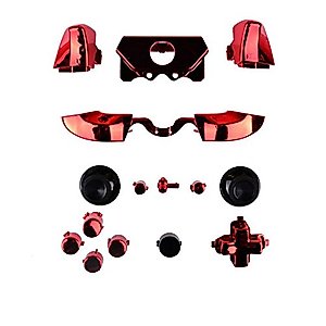 Ambertown Bumpers Triggers Buttons DPad LB RB LT RT for Xbox One Elite Controller Chrome Red