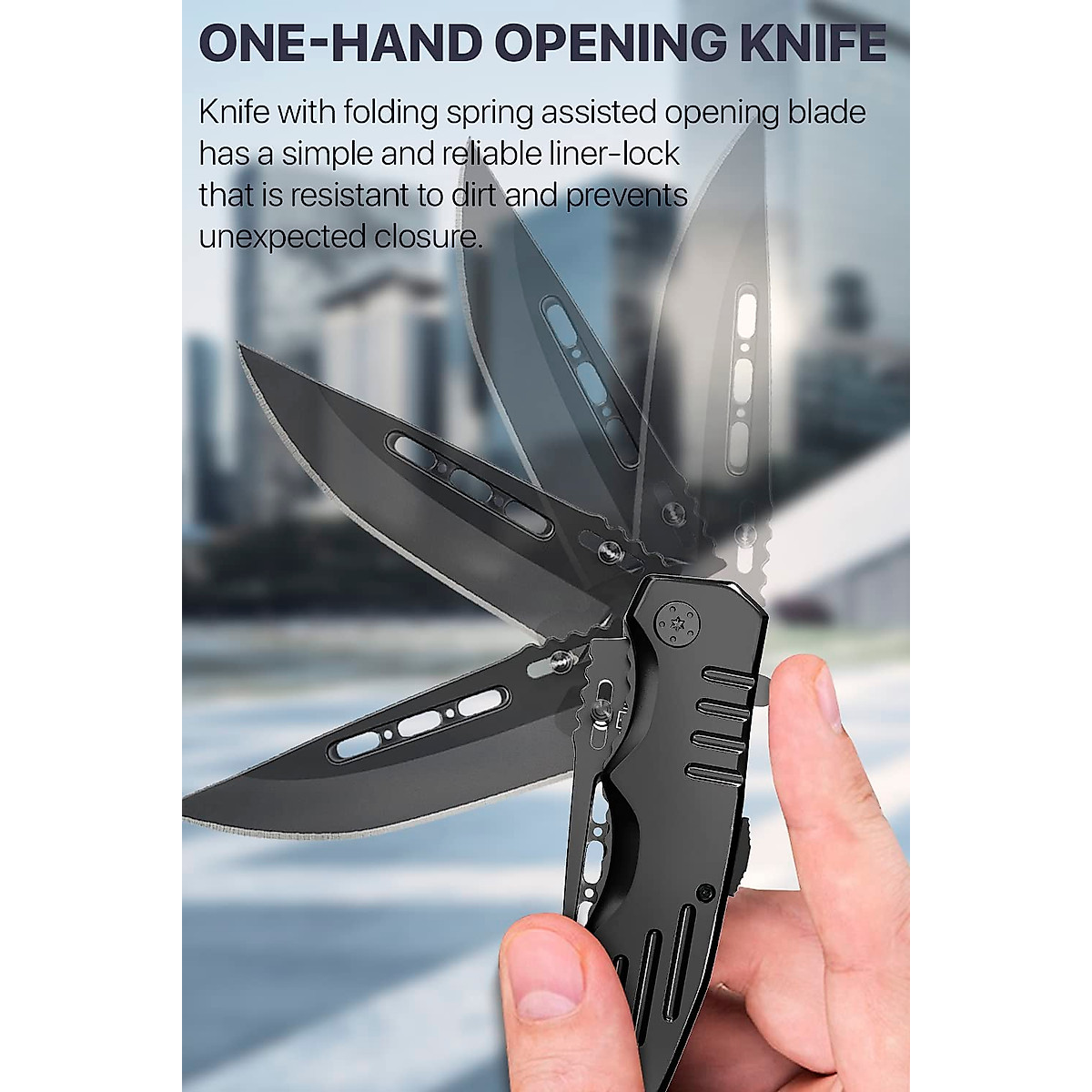 Spring Assisted Knife - Pocket Knives for Men - Folding Knife - Military Style - Tactical Knife - Good for Camping Hunting Survival Indoor and Outdoor Activities Mens Gift 6681 NE