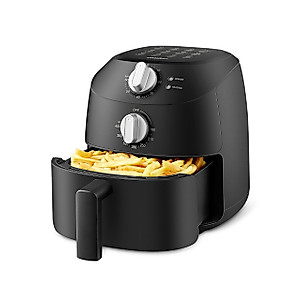 COMFEE' Compact 2.2 Quart Air Fryer with 12 Menu Options, Adjustable Timer & Temperature Control 180-400 degrees F, Dishwasher-Safe Nonstick Fry Basket with Stainless Steel Finish