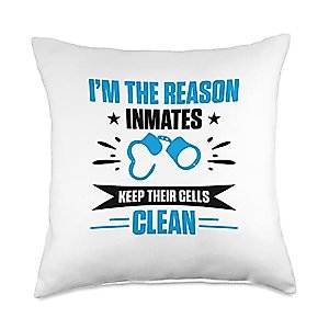 Correctional Officer Gifts Corrections Apparel Corrections Officer Throw Pillow, 18x18, Multicolor