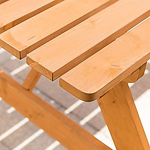 Gardenised, Stained A-Frame Outdoor Patio Deck Garden Picnic Table