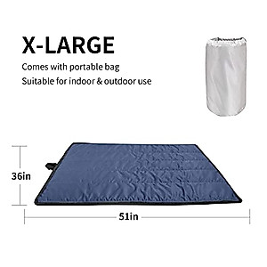 WELLYELO 51x36In XL Outdoor Dog Bed Mat Dog Crate Pad Portable Dog Crate Mats Washable Dog Beds for Extra Large Dogs Kennel Pads Sleeping Mattress (51x36, Blue)