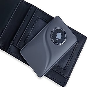 HLHGR Wallet Case Holder for AirTag Tracker Size of a Credit Card for Wallet Purse Card Case Slim Safety Anti-Lost Gray