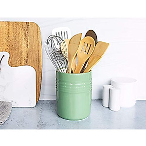 Kook Utensil Holder, Kitchen Utensil Holder, for Kitchen Counter, Ceramic, Premium Kitchen & Dining, Utensil Organizer, Countertop Organizer, Kitchen Counter Decor, 5.3”, Dishwasher Safe (Mint)