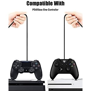 CONNYAM 2Pack 10ft PS4 Controller Charging Cable, High Speed Data Sync Cord for PS4/ Slim/Pro/Xbox One/Xbox One S/Xbox One Elite/Xbox One X Controllers