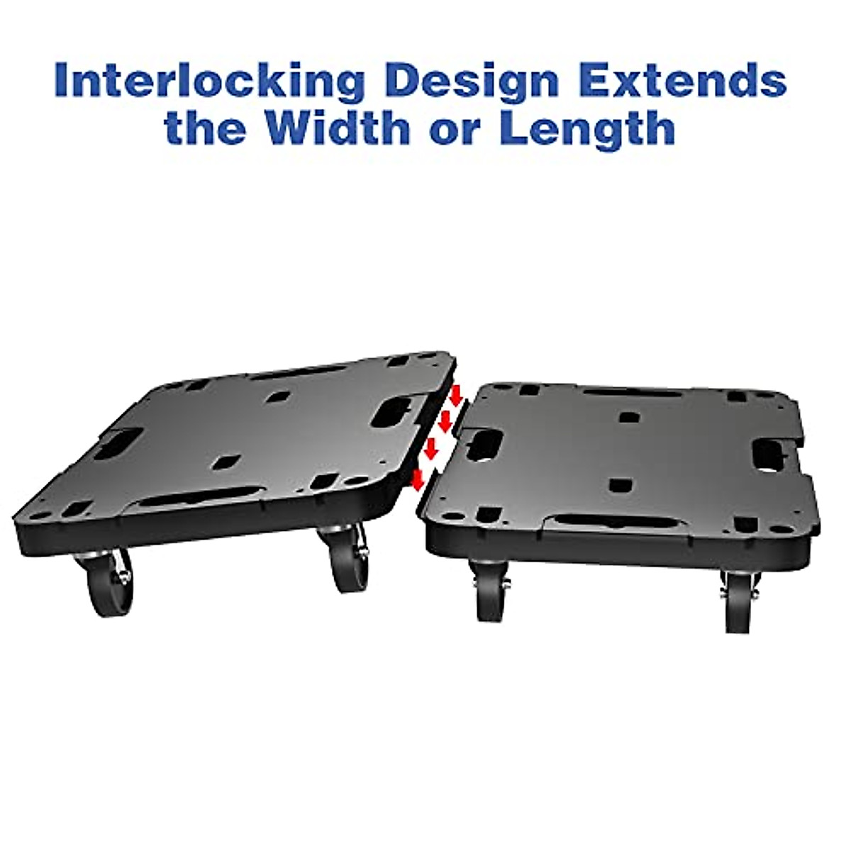 Goplus Moving Dolly, Heavy Duty Furniture Rolling Mover with 4 Wheels for Piano Heavy Items Appliance, Interlocking System, 500 lbs Weight Capacity, 23” x 15” (L x W) (1)