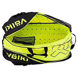 Volkl Tennis Combi Bag | Holds 6-9 Racquets | Shoe Pocket | Zippered Valuables Pocket | 32” L x 13” H x 11” W (Neon Yellow/Black)
