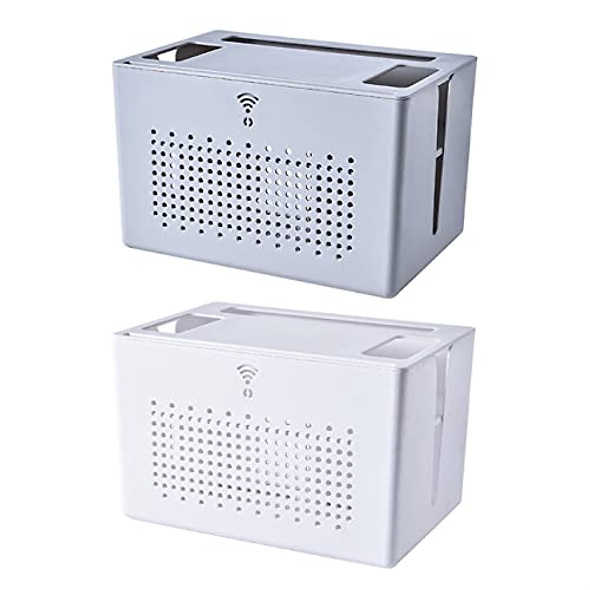 YAOLUU WiFi Storage Box Double-Layer Wireless WiFi Router Storage Box Desktop Socket Wire Organizer Box TV Set Top Rack Power Strip Hidden Set-top Box Stand (Color : GY)