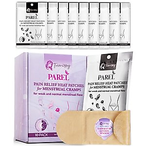 Period Heating Patches for Menstrual Cramps Based on Flow Strength, 10 Period Patches for Weak & Normal Flow with Herbs & Oils for Pain Relief; Disposable Stick On Heat Patches for Cramp Free Period