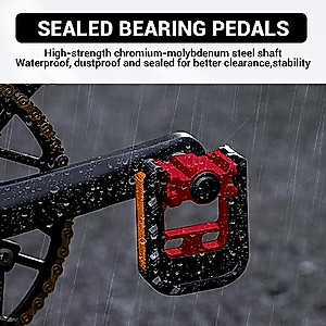 Himiway Folding Bike Pedals with Reflective Strips, Aluminum Alloy Bicycle Foldable Pedals, 9/16 inch Non-Slip Wide Platform Cycling Pedals for Folding Bike, BMX Bike, MTB Bike, Road Bike