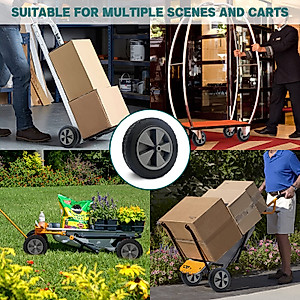 DEEPDREAM 8 Inch Rubber Wheels,Replacement Rubber Tire Semi-Pneumatic Tire Wheel with 1/2-Inch Bore Offset Axle Run Flat with 110 lbs Max Load for Hand Trucks,Lawnmowers,Utility Carts