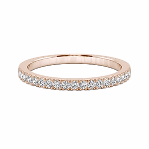 14K Rose Gold Moissanite by Charles & Colvard 1.5mm Round Wedding Band-size 9 0.29cttw DEW