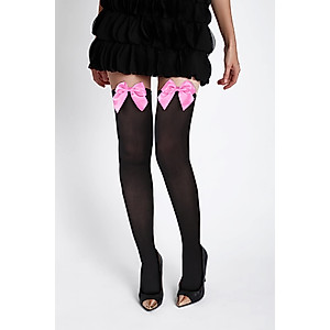 Benefeet Sox Sexy Women Stockings Opaque Thigh High Stockings with Hotpink Bow Ladies Girls Silky Nylon Stockings for Women Lingerie Sheer Stockings Solid Tights Stay Up Thin Over the Knee High Socks