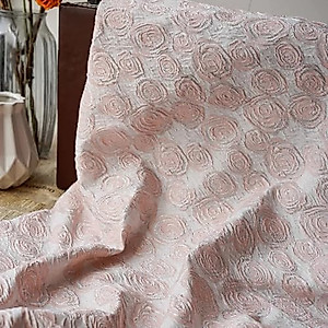 XMTXZYM 2 Meter Embossed Yarn Dyed Jacquard Fabric Women's Flower Dress DIY Making Fabric