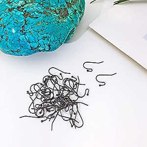 100 Pairs Gun Black Color Earwires Ball Dot French Earring Hooks/Dangle Earring Findings Jewelry Making DIY (EH-1006-G1)