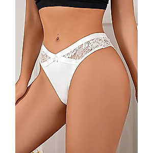 Banamic Women Floral Lace G-String Thong Panties Sexy T Back Stertchy Panties
