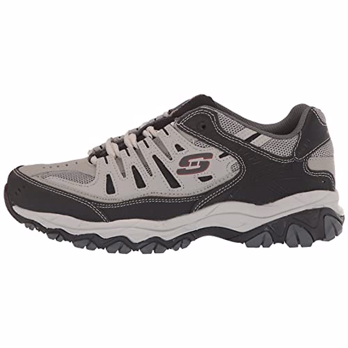 Skechers Men's Afterburn Memory-Foam Lace-up Sneaker Oxford, Gray/Black, 8.5 X-Wide