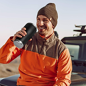 DOMICARE 30 oz Tumbler with Lid and Straw, Stainless Steel Tumblers Bulk, Insulated Vacuum Double Wall Coffee Travel Mug, Powder Coated Tumbler, Black 8 Pack