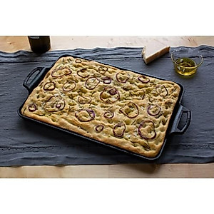 Lodge 15.5"x10.5" Cast Iron Baking Pan, Black