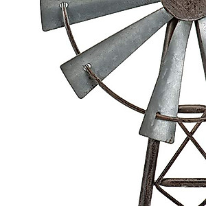 Foreside Home & Garden Large Metal Distressed Windmill Table Decor