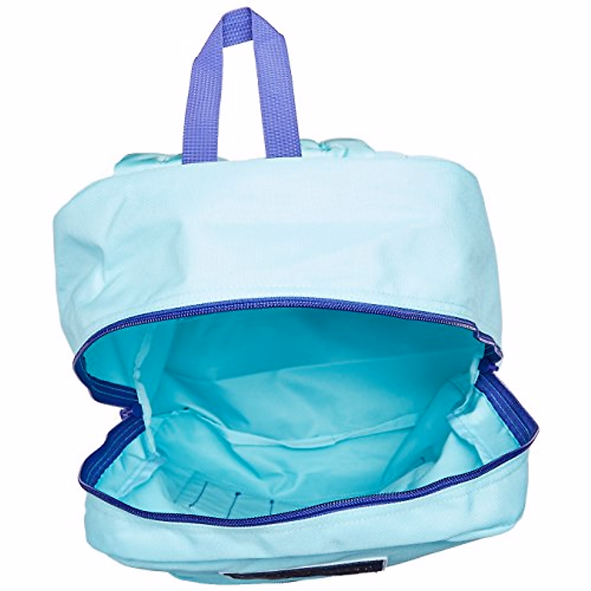 JanSport Womens Classic Mainstream Overexposed Backpack - Aqua Dash/Violet Purple / 16.7"H X 13"W X 8.5"D