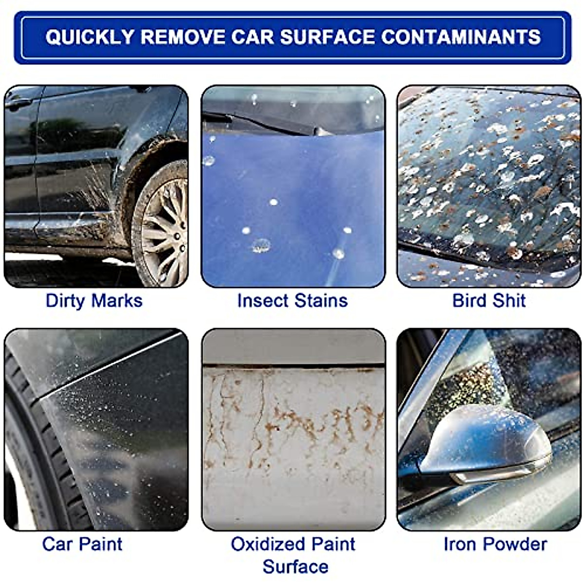 GMISUN Clay Towel, 2 Pack Clay Bar Towel for Car Detailing, Fine Grade Auto Magic Clay Bar Cloth, Scratch-Free and Paint Safe, for Cars Polishing Detailing, Removing Paint Contaminants