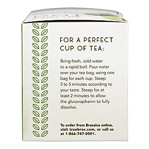 Brassica Tea Decaf Sencha Green Tea with truebroc, 16 Tea Bags