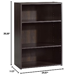 Sauder Beginnings 3-Shelf Bookcase, Cinnamon Cherry finish