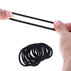 Coobbar 100pcs Women Elastic Hair Ties Band Ropes Ring Ponytail Holder (Red)