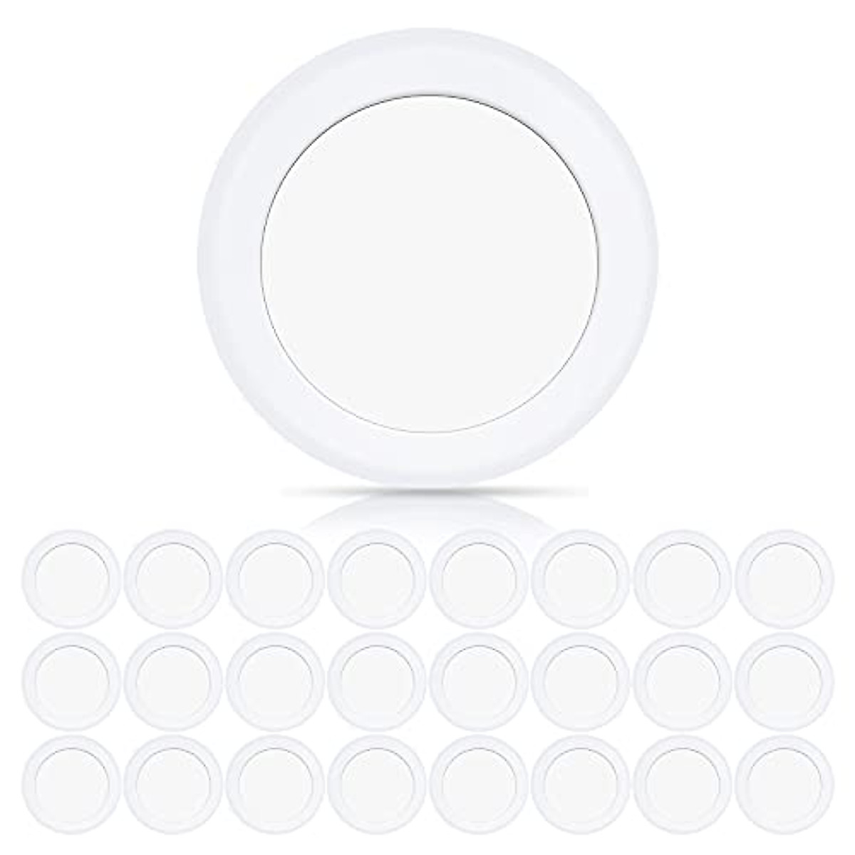 ECOELER 24 Pack 6 Inch LED Low Profile Recessed & Surface Mount Disk Light, Round, 16.5W,1000 Lumens, 4000K Cool White, CRI90, Driverless Design, Dimmable, ETL Listed, White