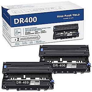 (High Yield, 2 Black) DR400 Drum Unit DR-400 Compatible Replacement for Brother DR400 Drum Unit MFC-8600 9700 P2500 IntelliFax-4750e 5750e HL-1250 1440 DCP-1200 1400 Series Printer (Not Include Toner)