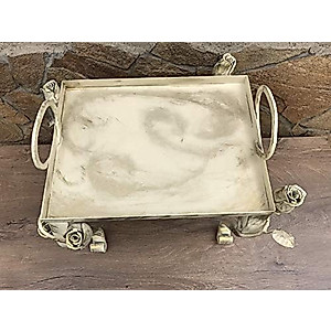 Breakfast in bed tray, iron anniversary gift for her, rose, floral, serving tray, coffee table, iron gift, iron gift for her, bed tray, tray